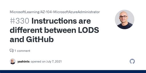 instructions are different between lods and github · issue 330