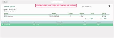 Odoo POS Invoice Details