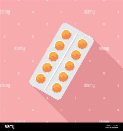 Pills In Blister Flat Icon Pack With Medical Drugs Stylized