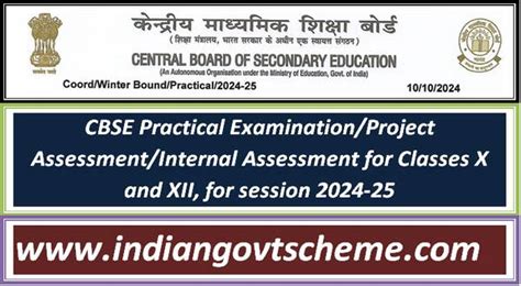 Cbse Practical Examinationproject Assessmentinternal Assessment For