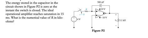 Solved The Energy Stored In The Capacitor In Thecircuit Chegg