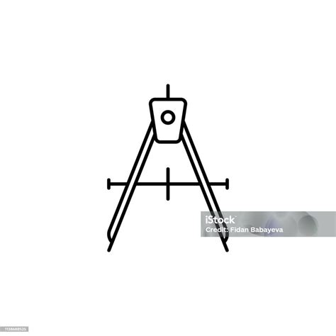 원형 나침반 도구 아이콘입니다 교육의 요소 그림입니다 기호와 기호는 웹 로고 모바일 앱 Ui Ux에 사용할 수 있습니다 각도기에 대한 스톡 벡터 아트 및 기타 이미지