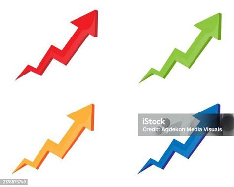 3d 트레이딩 그래프 화살표 다른 색상 3차원 형태에 대한 스톡 벡터 아트 및 기타 이미지 3차원 형태 개념 개념과 주제 Istock
