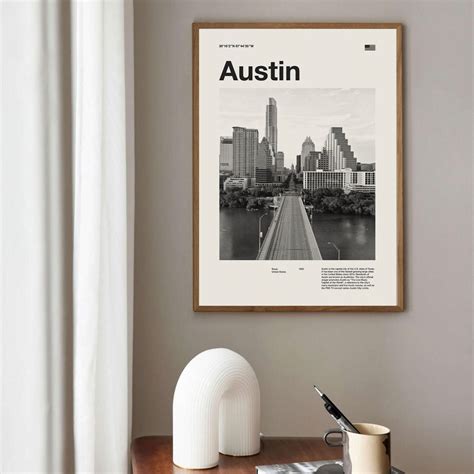 Austin Art Print Austin Poster Austin Wall Art Mid Century Poster