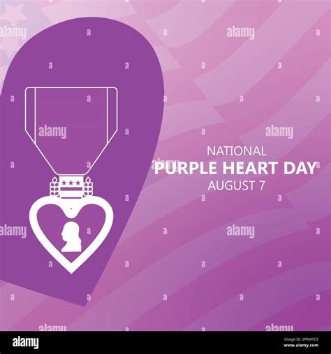 National Purple Heart Day August 7 Holiday Concept Template For