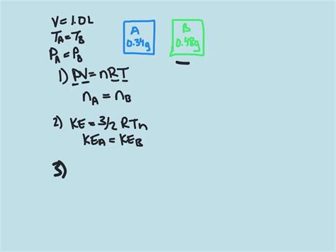 consider two gases a and b each in a 1 0 l container with both gases