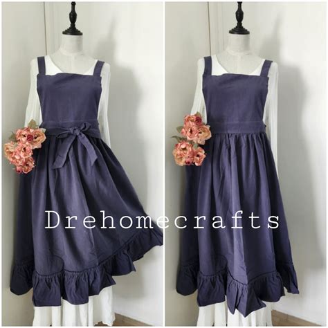 Blue Apron For Women Cute Aprons For Women With Pockets Pinafore