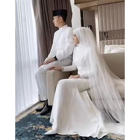 Jual Gaun Pengantin Muslimah Malaysia Melayu Syari Gaun Walimah Gaun