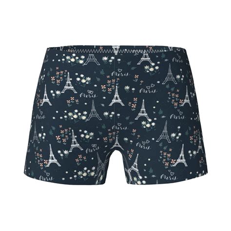 Teen Girls Underwear Romantic Eiffel Tower Soft Cotton Boxer Briefs