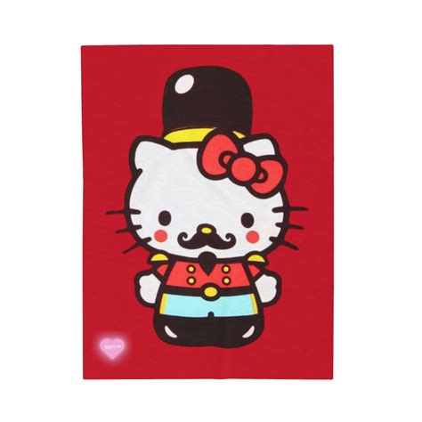 Hello Kitty Nutcracker Dark Red Velveteen Plush Blanket Etsy