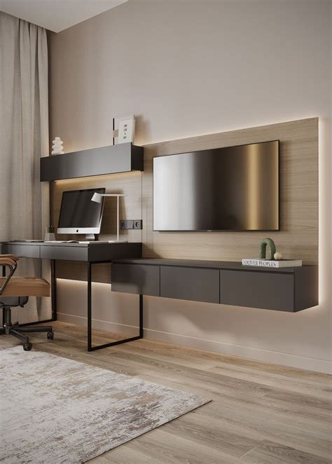 42 Tvcomputer Combo Ideas Home Office Design Room Design Living