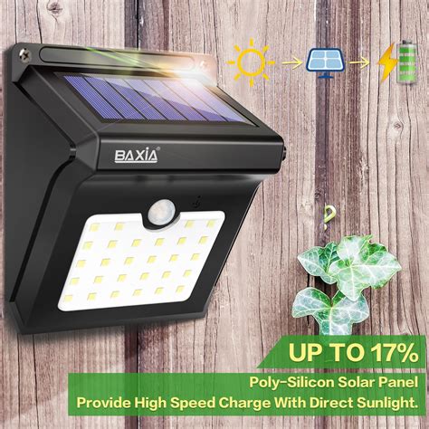 BAXIA TECHNOLOGY Solar Lights Outdoor Wireless LED Solar Motion Sensor EBay