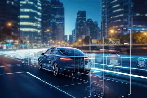 Premium Ai Image Modern Smart Car Technology Intelligent System Using Heads Up Display Hud