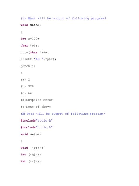 question on pointers pdf pointer computer programming data type
