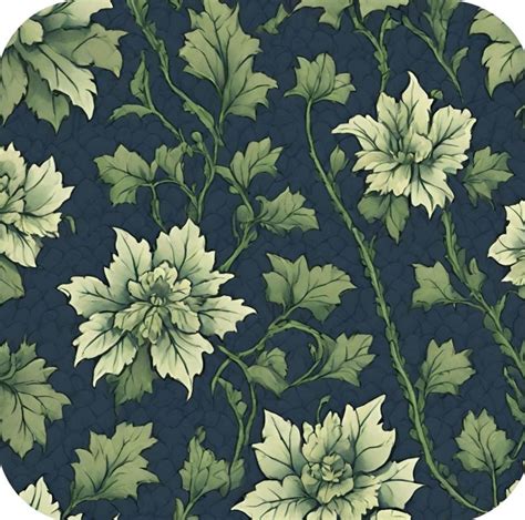 British Arts And Craft Pattern Muted Green And Navy V4 Drink Coaster