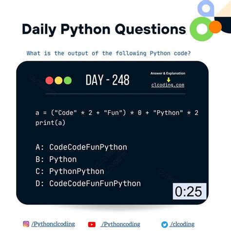 Python Coding Challenge Day 248 What Is The Output Of The Following Python Code Solution
