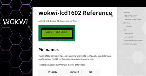 Wokwi Lcd Reference Wokwi Docs