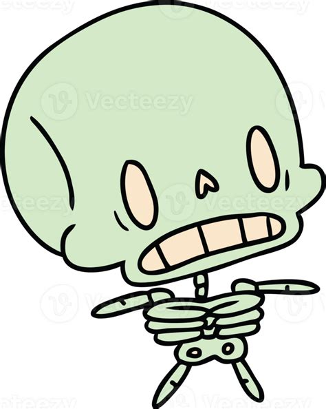 Cartoon Illustration Kawaii Cute Dead Skeleton 45314872 Png