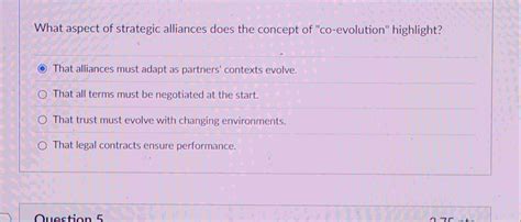 Solved What aspect of strategic alliances does the concept | Chegg.com