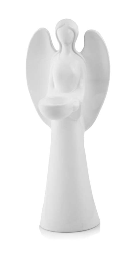 Anioł figurka świecznik ceramiczny biały 35 cm Aleja Kwiatowa Sklep