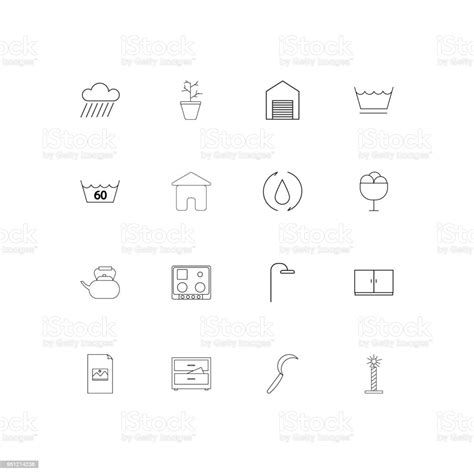 홈 기기 및 장비 간단한 선형 아이콘 설정합니다 개요 벡터 아이콘 0명에 대한 스톡 벡터 아트 및 기타 이미지 0명 냉동식품 디자인 Istock