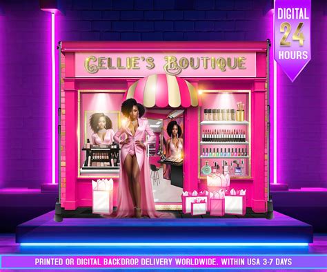 Makeup Store Front Birthday Backdrop Make Up Birthday Banner Fashion