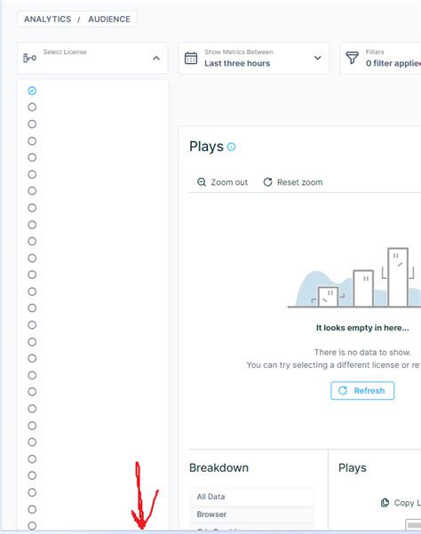 dashboard make license dropdown scrollable bitmovin community