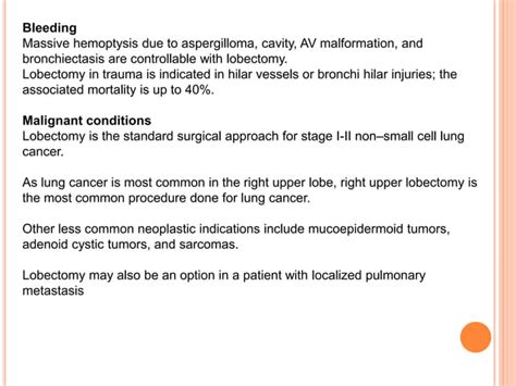 Lobectomy Pptx Lung And Respiratory Health Diseases And Conditions