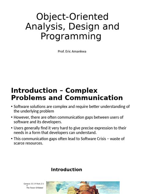 Object Oriented Analysis Design And Programming Pdf Class Computer Programming Object