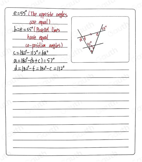 solved determine the measures of the indicated angles 2 marks a b