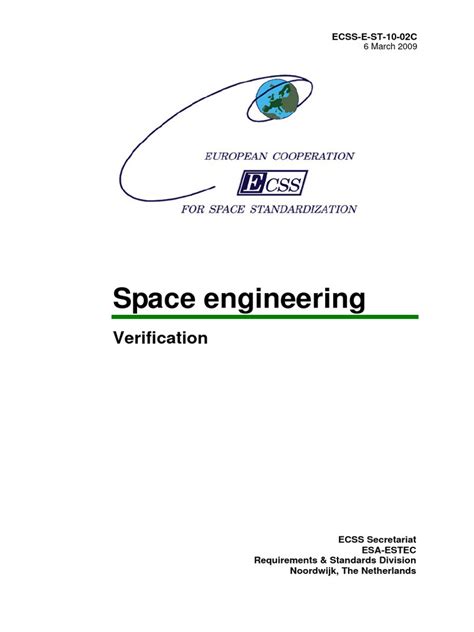 Ecss E St 10 02c Verification Pdf Verification And Validation