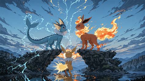 Vaporeon X Jolteon X Flareon 4k Wallpaper By Costanzaai On Deviantart