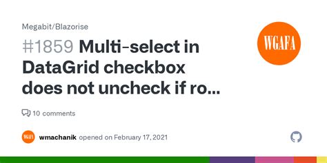 Multi Select In Datagrid Checkbox Does Not Uncheck If Row Selected