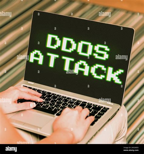 sign displaying ddos attack word for disturbed access to the normal