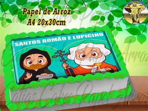 Papel Arroz Comestível P Bolo Dia De Santo Romão E Lupicino