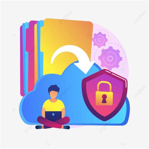 Secure File Sharing Abstract Concept Vector Illustration Design Technology Pink Png And