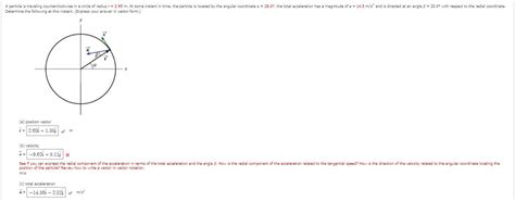 solved a particle is traveling counterclockwise in a circle