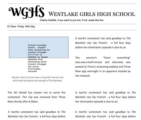 Google Docs Newspaper Templates Printable Calendars AT A GLANCE