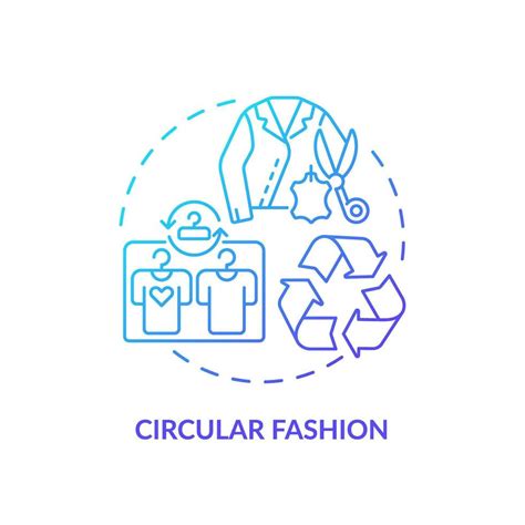 Blue Gradient Circular Fashion Icon Concept Isolated Vector