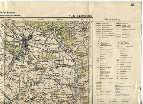 SKIERNIEWICE Niemiecka Mapa Wojskowa 1940 Rok 13836260984