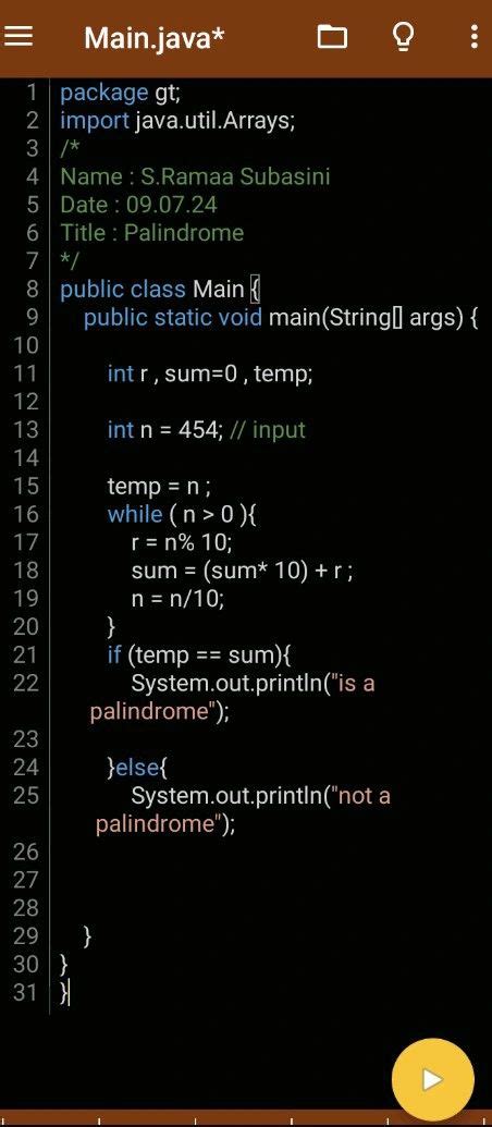 Ramaa Subasini S On Linkedin Javaprogramming Palindrome Gurutech
