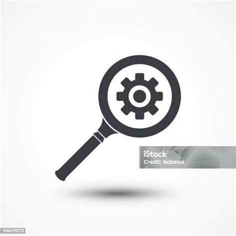 코그 확대 표시 돋보기 아이콘 및 기어 비즈니스 분석 기호입니다 서구 기호 Jpeg 그림 이미지 로고 기호 디자인 플랫 애플 리 케이 션 Ui 웹 예술 단단한 스타일 0명에