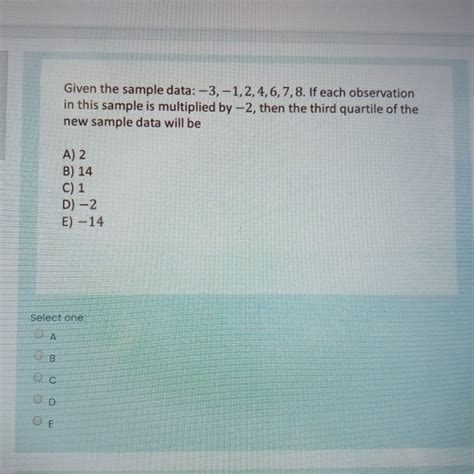 Solved Given The Sample Data 3 124678 If Each