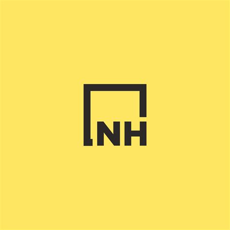 Nh Initial Monogram Logo With Square Style Design 14956844 Vector Art