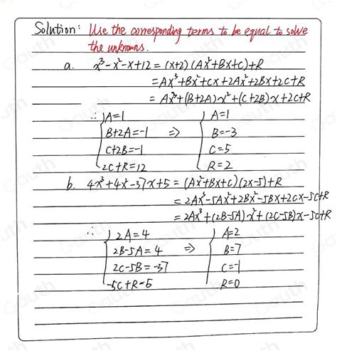 Solved 3 In The Following Polynominal Equality Determine The Values