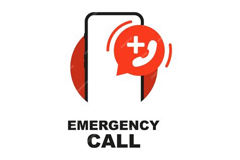 Premium Vector Emergency Call Flat Illustration With Red Emergency
