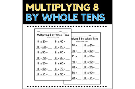 Multiplying 8 By Whole Tens Graphic By Atlasart · Creative Fabrica
