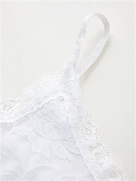 Emmiol Free Shipping 2025 Lace See Through Cami Top White S In Cami