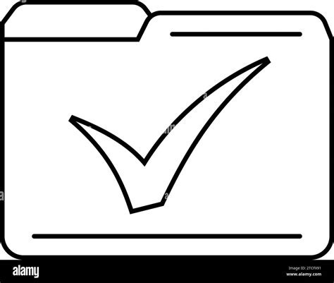 Folder Check Mark Line Icon Vector Illustration Stock Vector Image