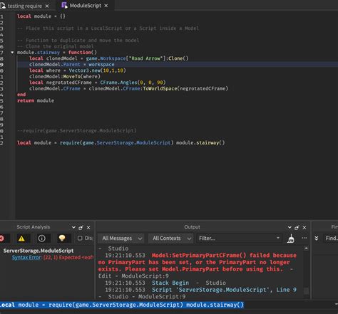 Use Of A Module Script From The Command Line Scripting Support